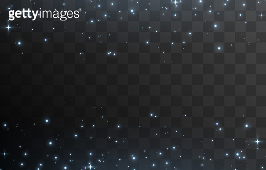 Vector magic glow. Magic blue dust falls from the sky. Glittering dust ...