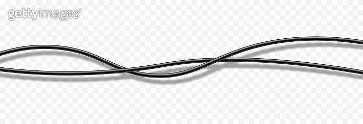 Realistic vector isolated wires. PNG wires, intertwined png wires ...
