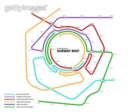 Subway map. Template of fictional town public transport scheme for ...