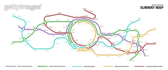 Subway map. Template of fictional town public transport scheme for ...