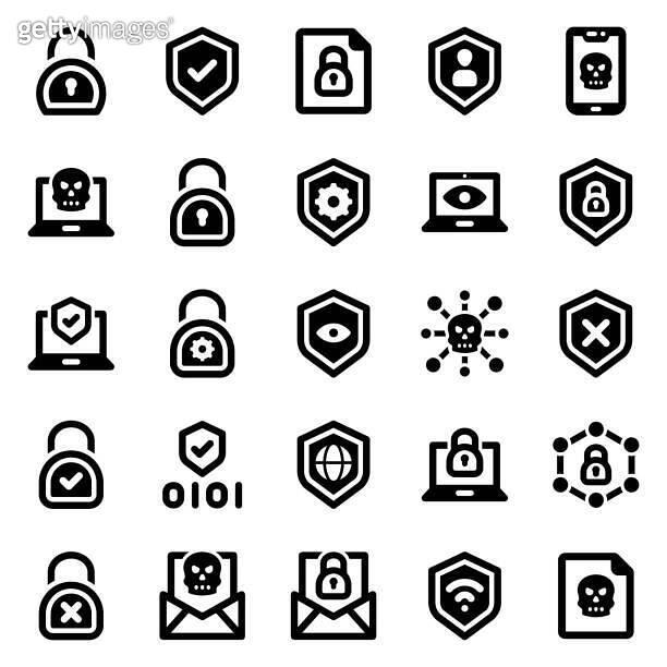Cyber Security icon set - vector illustration . cyber, crime, security ...