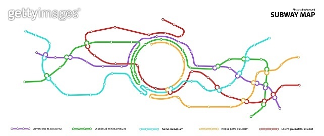 Subway map. Template of fictional town public transport scheme for ...