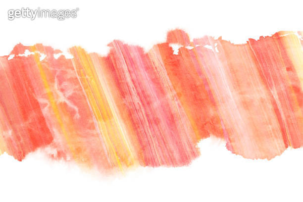 pastel color red and yellow line, natural watercolor hand paint ...