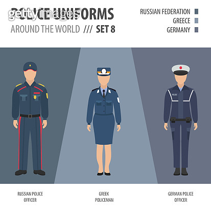 Police uniforms around the world. Suit, clothing of european police ...