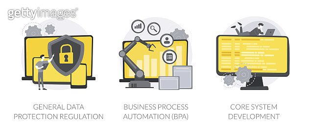 Digital transformation abstract concept vector illustrations. 이미지 (1313853224) - 게티이미지뱅크
