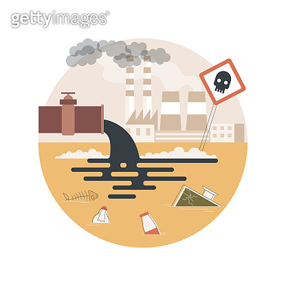 Water pollution abstract concept vector illustration. (1330672036) 일러스트 ...
