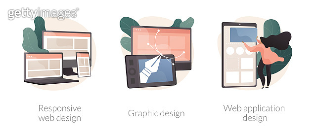 Graphic designer service abstract concept vector illustrations ...