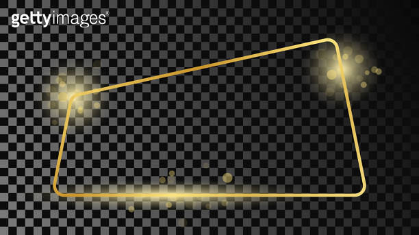Gold glowing rounded trapezoid shape frame (1311863054) 일러스트, 무료 일러스트 ...