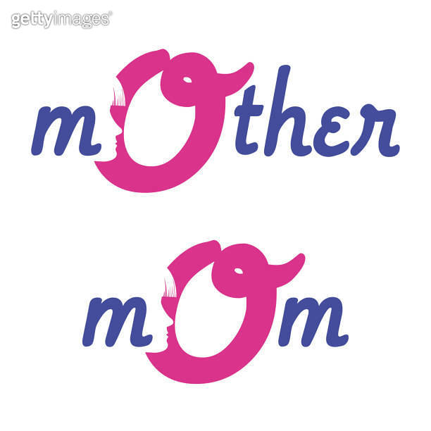 Silhouette Of Mother Over Written Lettering Brand Symbol 이미지 ...