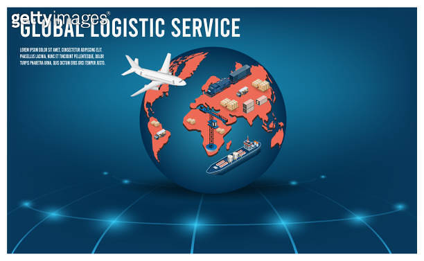 Modern isometric design concept of Smart Logistics with global ...