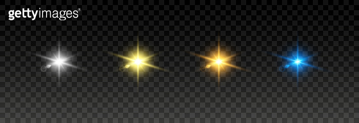 Set of light effect. Star, spotlight beams. Bright flash. Special ...