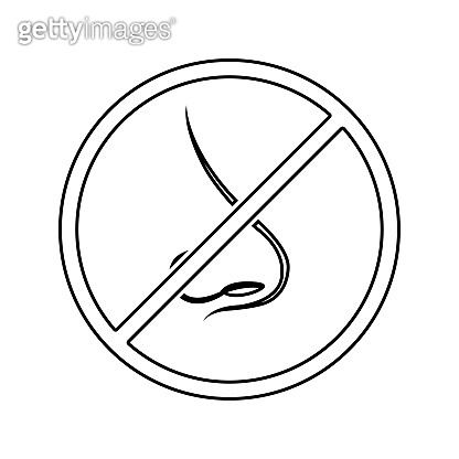 nose icon, no smell, first signs of coronavirus, vector illustration ...