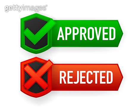 Check mark and Wrong sign. Approval and Reject icon. Sign of voting ...