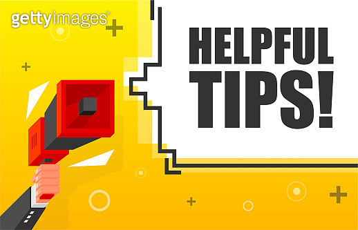 Helpful Tips banner template. Marketing flyer with megaphone. Isometric ...