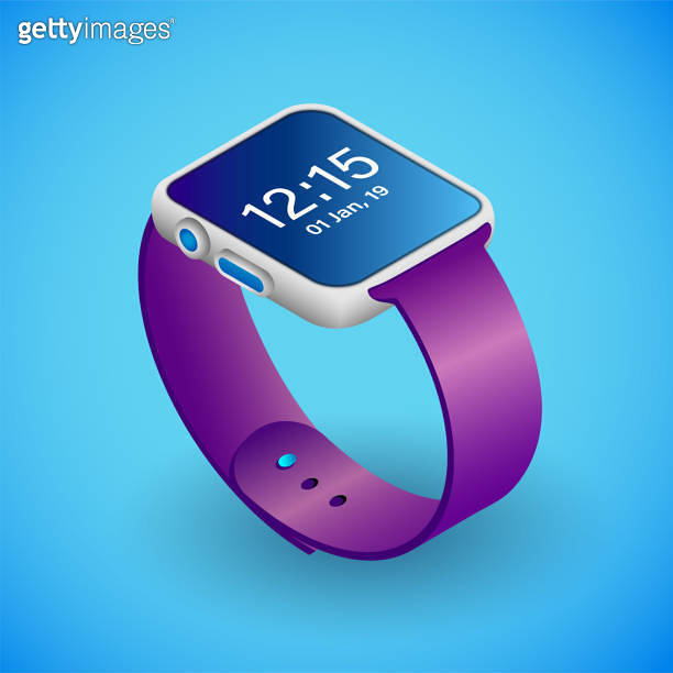 Realistic smartwatch in isometry. Vector isometric illustration of ...