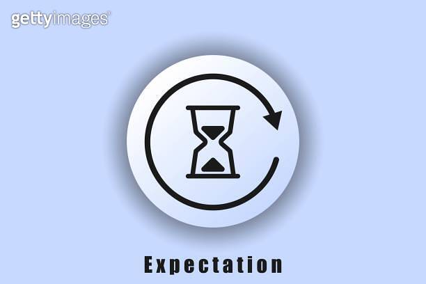 User interface icon. Waiting icon, hourglass, waiting time. White web ...