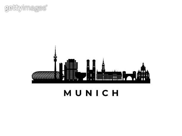 Vector Munich skyline. Travel Munich famous landmarks. Business and ...