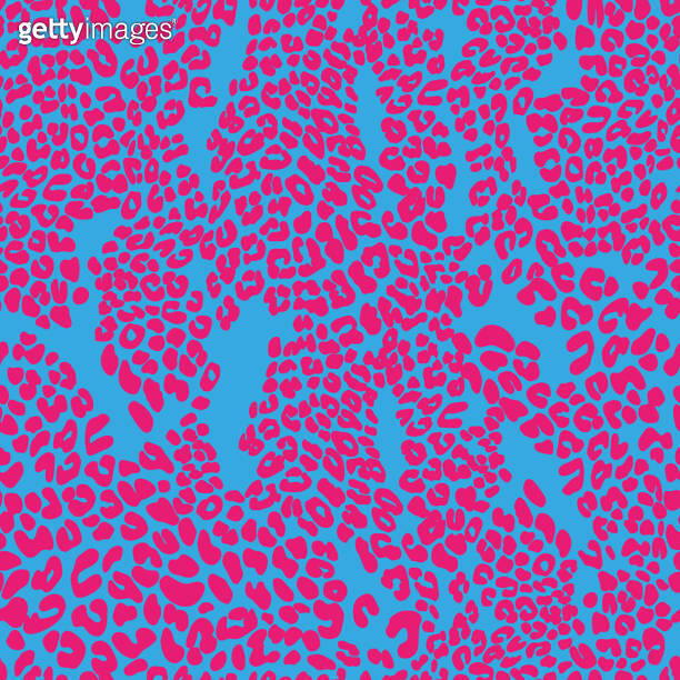 Leopard pattern skin in pink and blue, Semaless Illuatration Animal ...