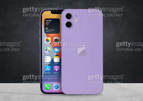 Newly released iphone 12 purple color mockup set with different angles ...