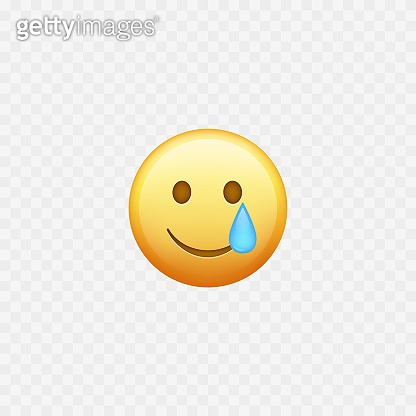 Emoji smile and tears. Happy Smiling face. Tears. Isolated. Vector ...