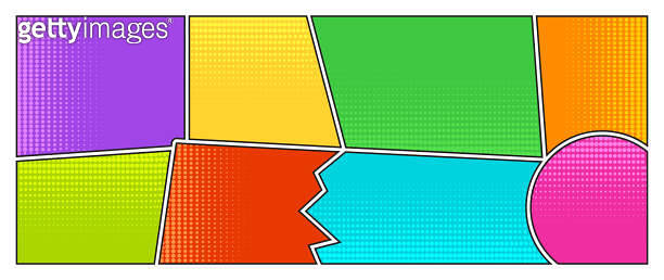 Comic book background template vector page, cartoon frame, fun boxes ...