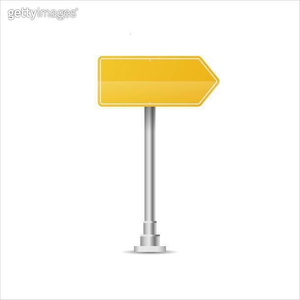 Realistic Yellow street and road signs. City illustration vector ...