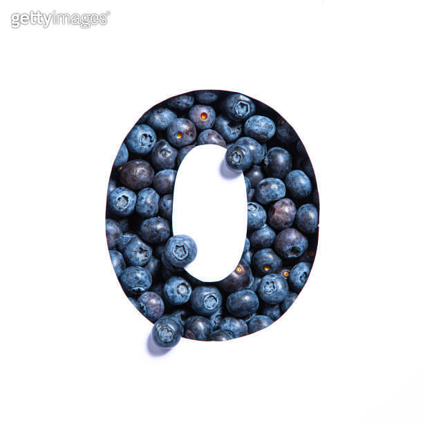 Blueberry number zero made of natural bilberries and paper cut null ...