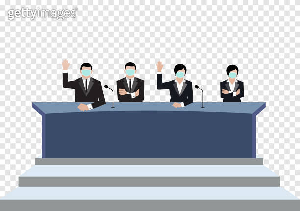 Senate wear green medical masks vote in conference room on transparency ...