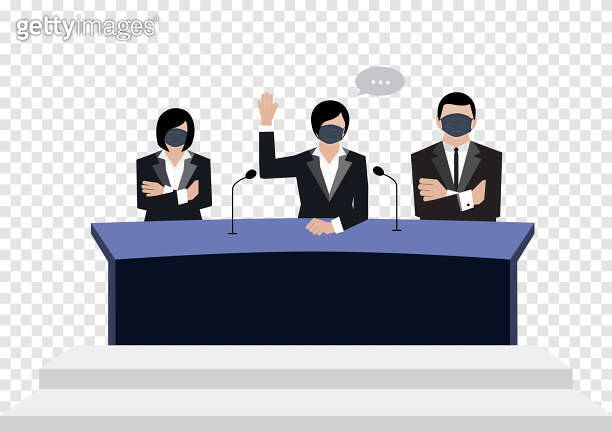 Senate wear green medical masks vote in conference room on transparency ...