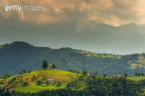 Sveti Tomaz (Saint Thomas) Church in Slovenia. Hilltop Landmark with ...