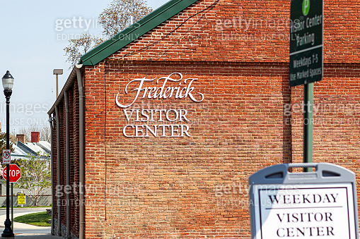 Closeup isolated image of the visitor center in the historic city of ...