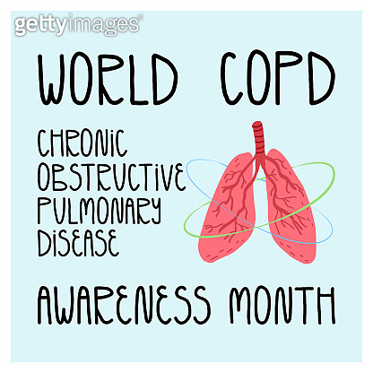 World COPD chronic obstructive pulmonary disease day card, banner with ...