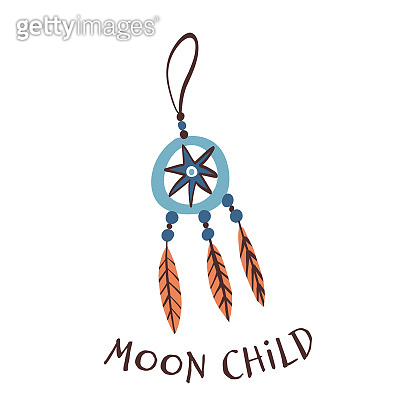 Esoteric, mystic, magical card design. Moon child text and dream ...