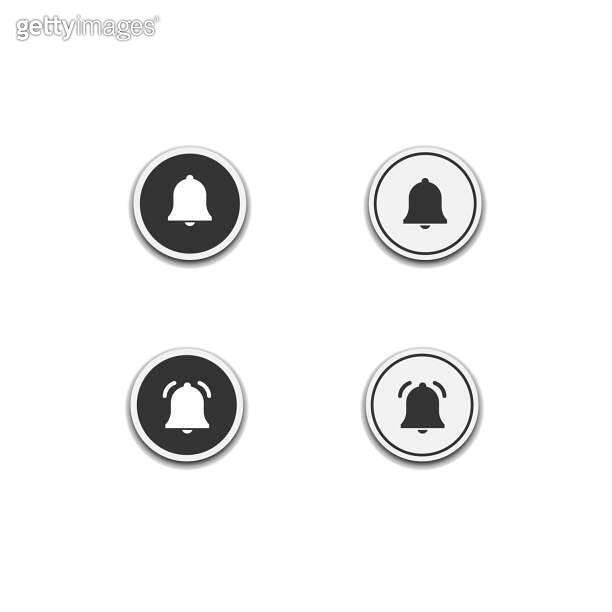 Notification icon isolated on white background, web template element ...