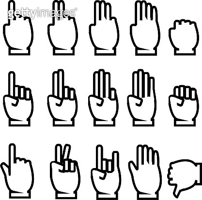 Fingers symbols set. 이미지 (1312798418) - 게티이미지뱅크
