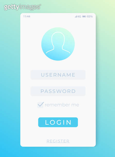 Login, Sign in form, mobile interface vector design (1301798943) - 게티이미지뱅크