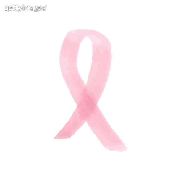 Pink ribbon. Hand drawn illustration with marker pen. Breast cancer ...