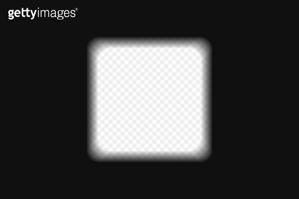 Old cinematic frame overlay texture on transparent background. Blurred ...