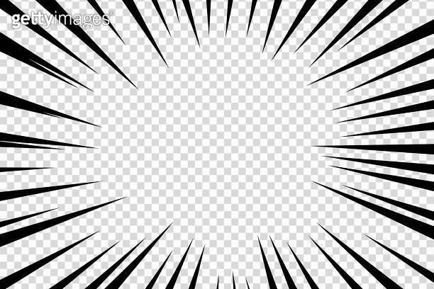 Speed lines as manga comic effect on transparent background. Cartoon ...
