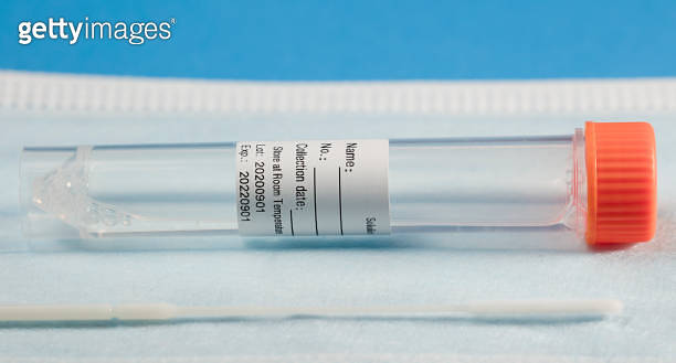 Swab (sample collection) with transport vial with orange cap ...