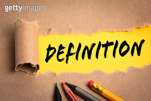 DEFINITION. Torn cardboard on a yellow background (1327404307) - 게티이미지뱅크