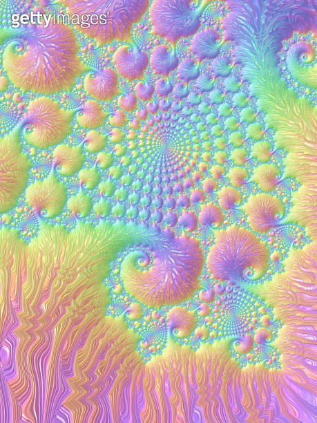 Abstract Coral Reef Colorful Nautilus Shell Sea Swirl Pattern Pastel ...