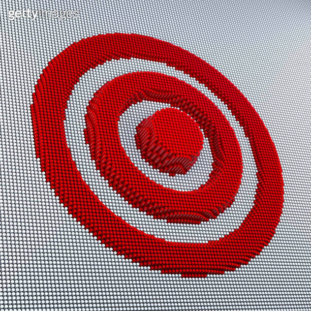 Pixel Art Target. 3d Rendering (1316002985) - 게티이미지뱅크