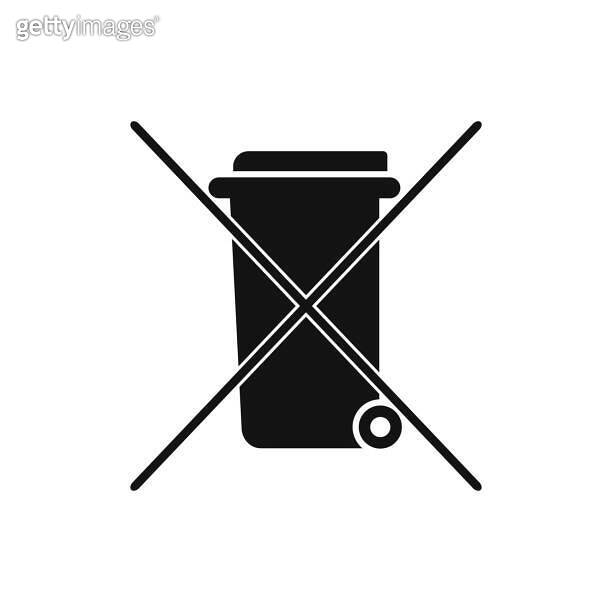 Do not throw in the trash icon. Special disposal flat sign. (1302764618 ...