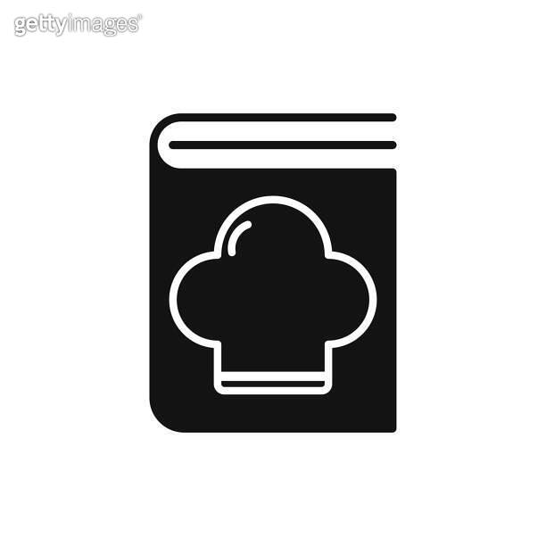 Recipe black book icon. Recipe book flat design symbol. Flat design 이미지 ...