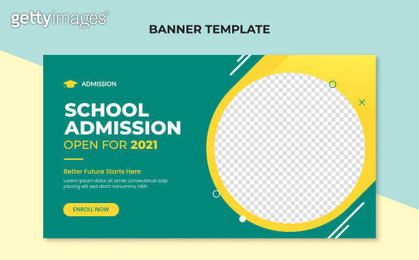 School admission banner template for elementary school, preschool, and ...