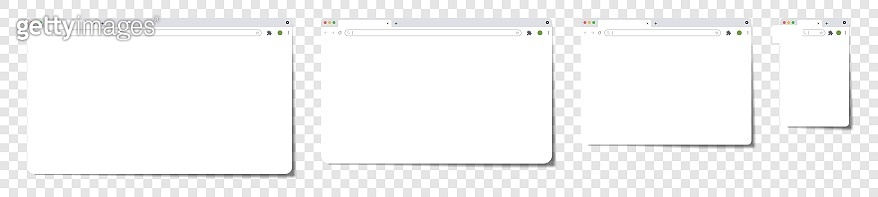 Empty browser window on transparent background, realistic blank browser ...