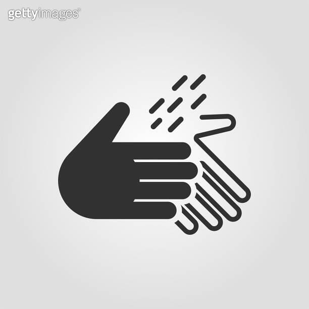 Wash hands icon. Hand washing logo. Health care advice. Sanitize ...