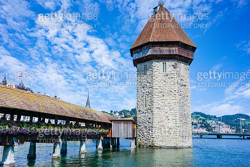Lucerne, Switzerland - Famous wooden Chapel Bridge, oldest wooden ...