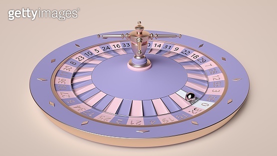Pastel Purple, Pink And Rose Gold Roulette Wheel On Beige - 3D ...